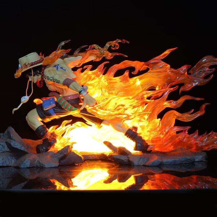 ONE PIECE BADBOY Drift Flame Portgas·D·Ace Luminous GK Figure Model ...
