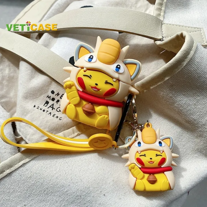 Cute Lucky Cat PikaChu Earphone Case for Apple AirPods Pro AirPods 1 2 ...