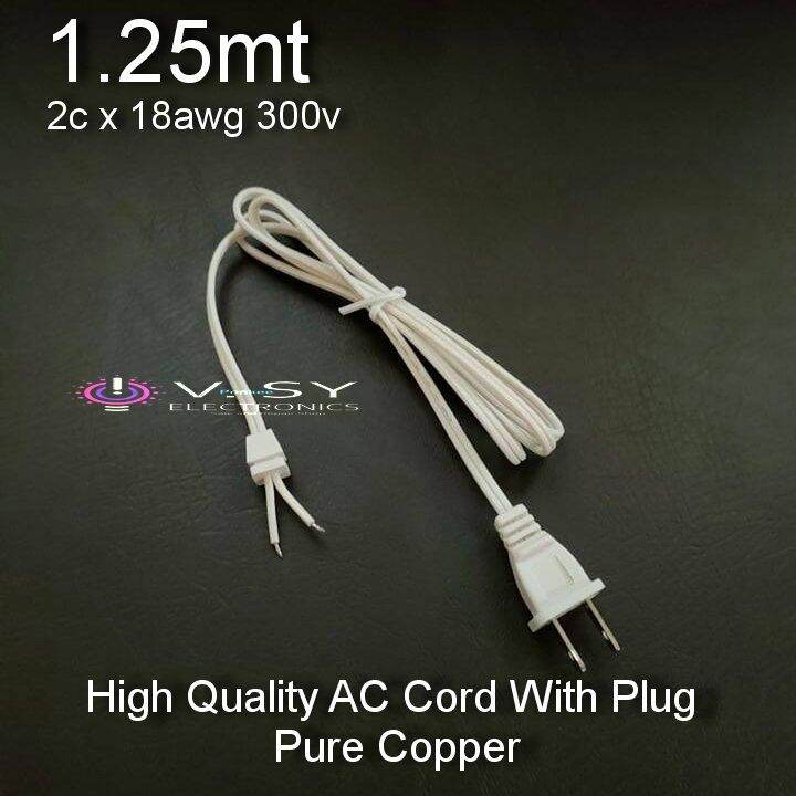 2 Pin / 2 prong Plug AC Power Cord Cable Replacement Cable Power Supply ...