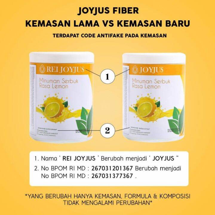 REI JOYJUS Slim Fiber 500 Gram gr With Collagen Jus Pelangsing Suplemen ...