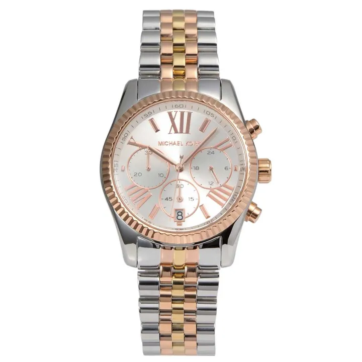 MICHAEL KORS Lexington Chronograph Tri-Tone Ladies Watch MK5735 ...