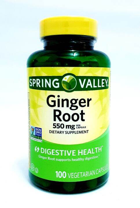 Spring Valley Ginger Root 550mg per capsule 100 vegetarian capsules ...