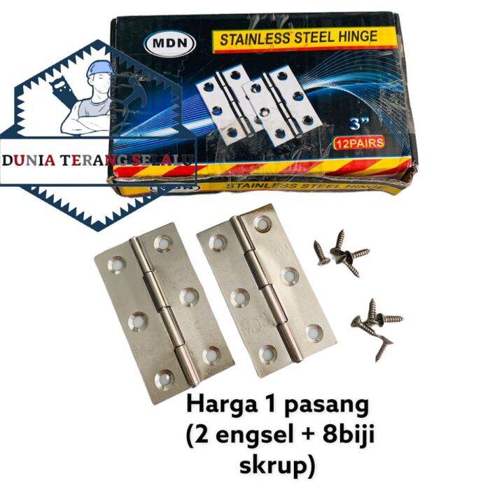 MDN - ENGSEL TIPIS Stainless 3'' 3inch - Engsel Stenles Tipis Mini ...