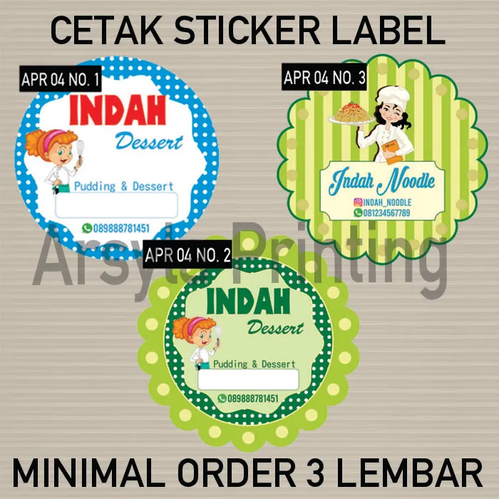 (APR 04) Isi 150Pcs/Lembar Cetak sticker chromo cutting bulat - sticker ...