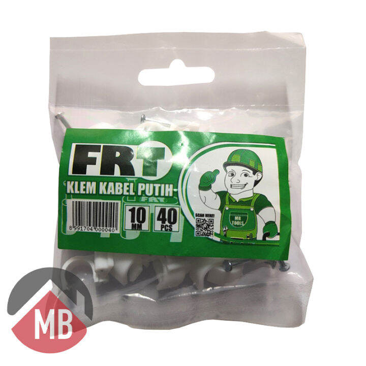 MB - Klem Kabel 10mm Putih / Kabel Clamp 10 mm / Paku Clam / Cable Clip ...