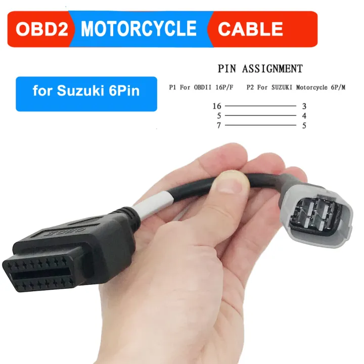 OBD Motorcycle Cable For Suzuki 6 Pin Plug Cable Diagnostic Cable 6Pin ...