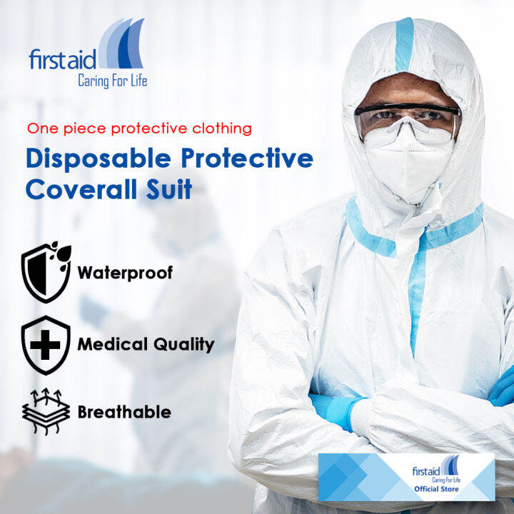 Disposable Hazmat Bunny Suit Protective Suit Coverall Medical Isolation ...