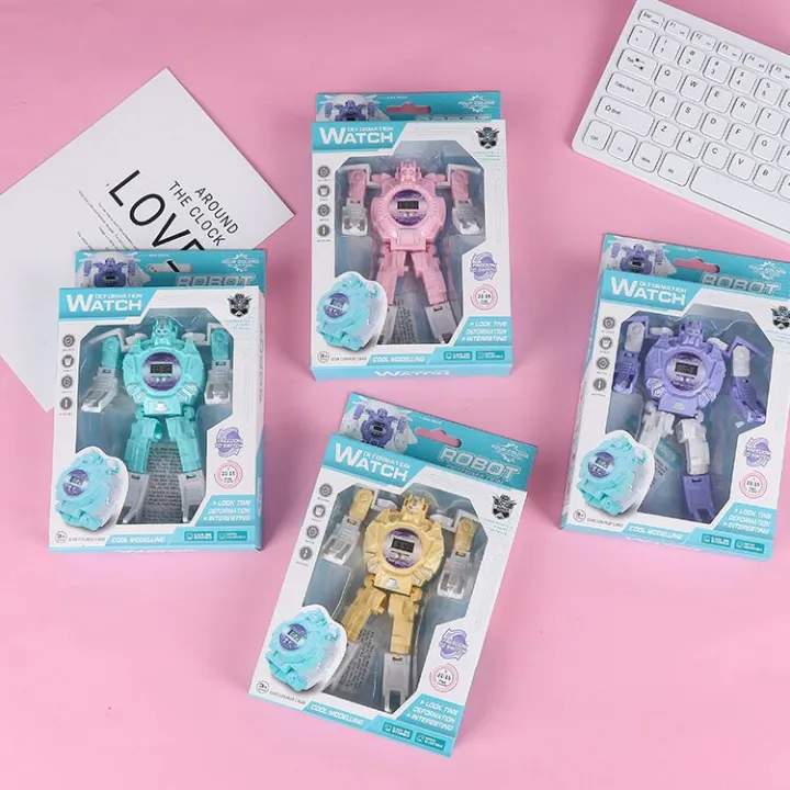 Children transformer robot watch transformer robot watch toy elementary ...