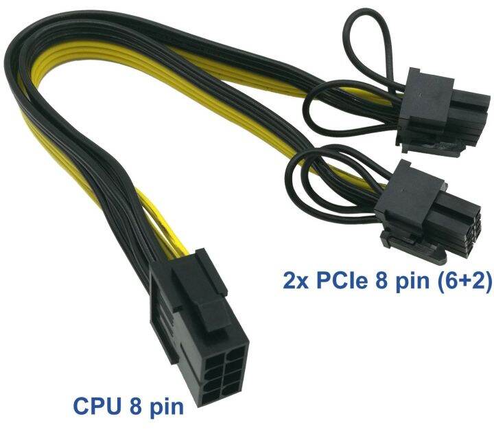 PCI-E 6 pin female 8 pin male dual ( 6+2 ) gpu graphic card power ...