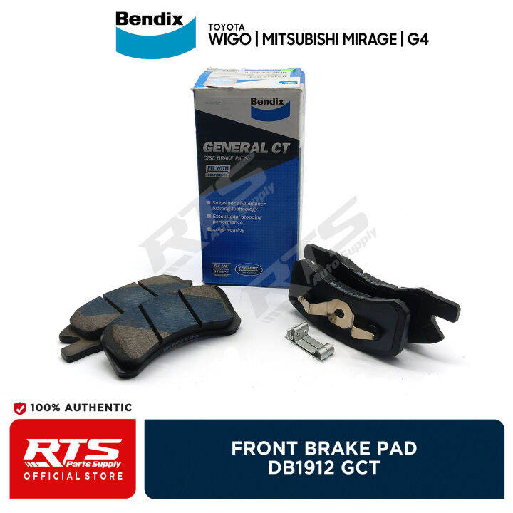 Bendix Front Brake Pad Toyota WIgo E Manual 2014 - 2016 DB1912 GCT ...