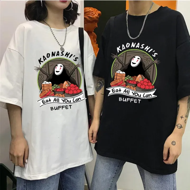 Japanese Anime No Face Shirt Men Studio Ghibli Miyazaki Hayao Anime ...