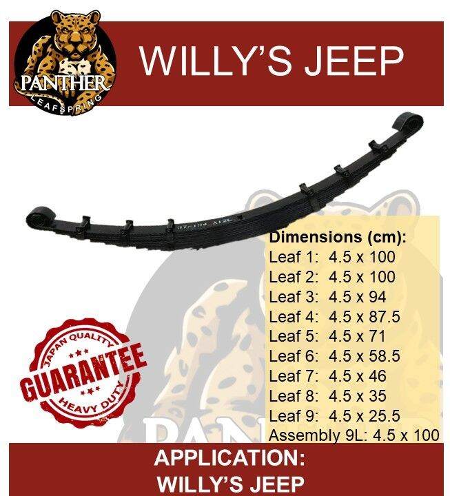 Molye / Leaf Spring for Willy's Jeep Front (MATIBAY) | Lazada PH