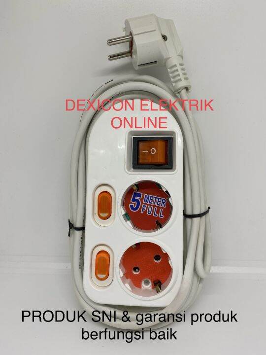 Stop kontak multipro 2 lubang 5 meter/colokan listrik/terminal listrik ...
