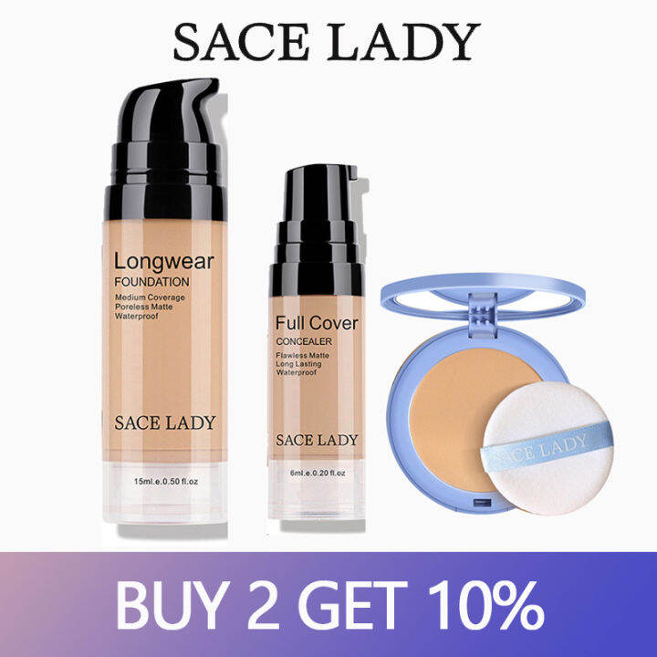 Sace lady 3PCS/SET Makeup Sets Longwear Liquid Foundation Matte Oil ...