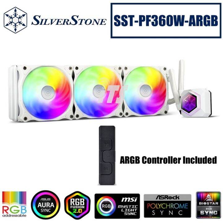 Silverstone PF360 ARGB AIO CPU Liquid Cooling/MCT Pump (Black / White ...