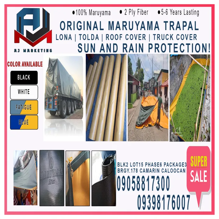 FREE ROPE!!! 10X18Feet Original Maruyama 100% Waterproof Trapal Lona ...