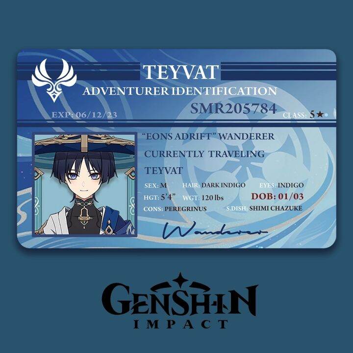Genshin Impact ID Card Character's Adventurer Identification Inazuma Characters Part 2 | Lazada PH