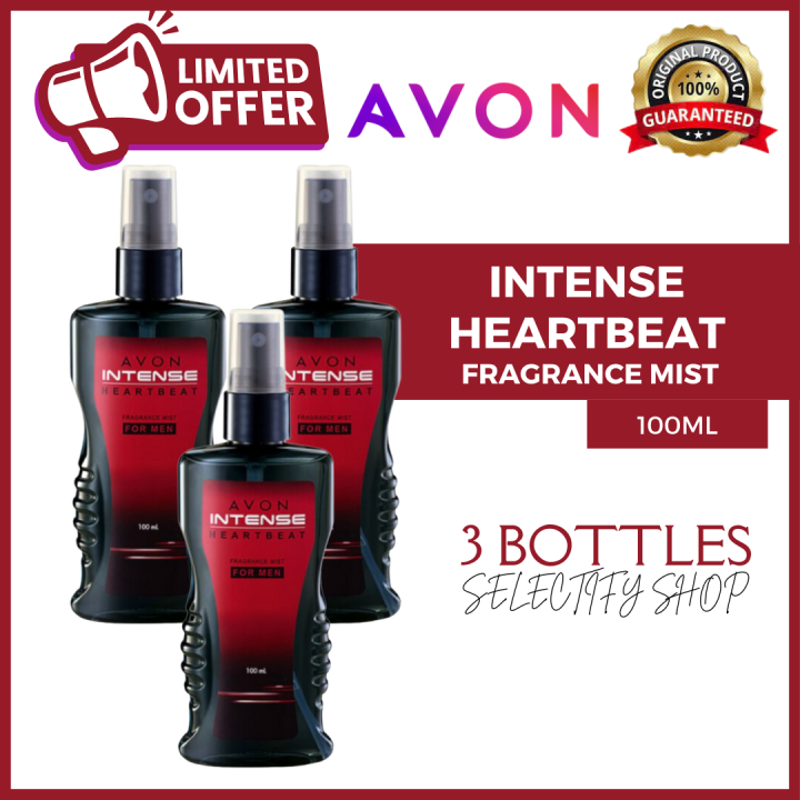 AVON Intense Heartbeat Fragrance Mist for men 100 ml ( 3 BOTTLES ...