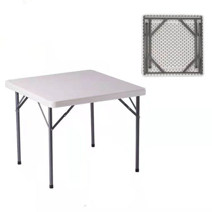 Heavy Duty Plastic Square Folding Legs Table, Grey, 88 x 88 x 73 cm ...