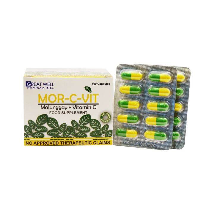 Mor-C-Vit Malunggay plus vitamin C Capsule, Box of 100 | Lazada PH