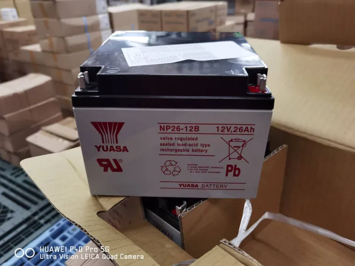Sealed Lead Acid Battery Yuasa 26A 12V NP26-12B (L: 6.54" W: 6.89" H: 4 ...