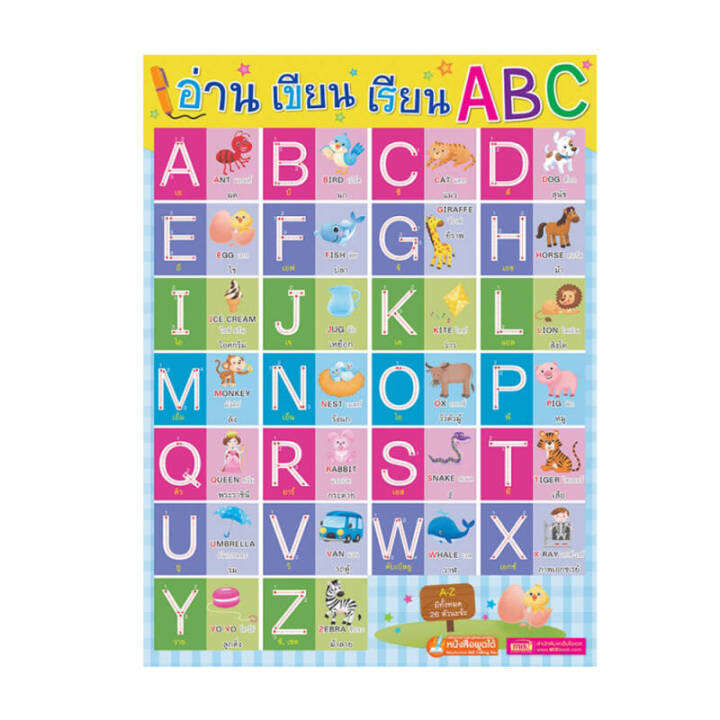 หนังสือ โปสเตอร์พลาสติกอ่าน เขียน เรียน ABC (Talking Pen) | Lazada.co.th