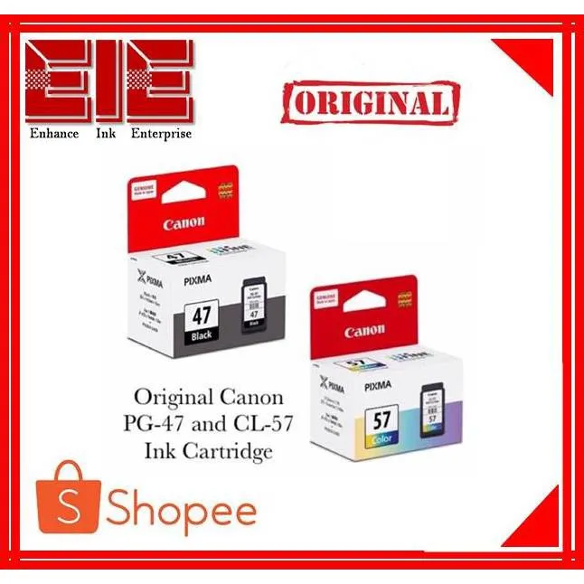 Canon 47/57 PG-47 & CL-57 Black and Tricolor Original Ink Cartridge ...