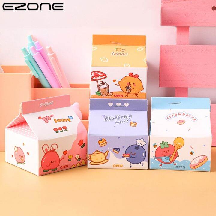 【A HOT】 EZONE 200 Sheets Creative Milk Carton Note Book Girl Removable ...
