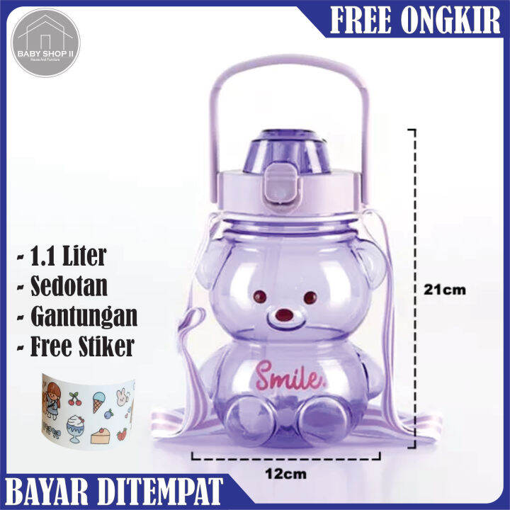 COD Botol Gemoy Beruang Ungu / Botol Viral Gemoy Multicolor / Botol ...