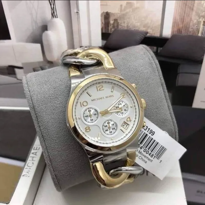Original Michael Kors Twist Chain Chronograph White Dial Ladies Watch ...