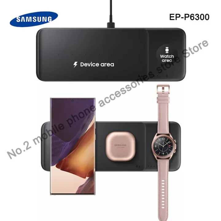 Original Samsung EP-P6300 3 In 1 Fast Wireless Charger Trio Pad for ...