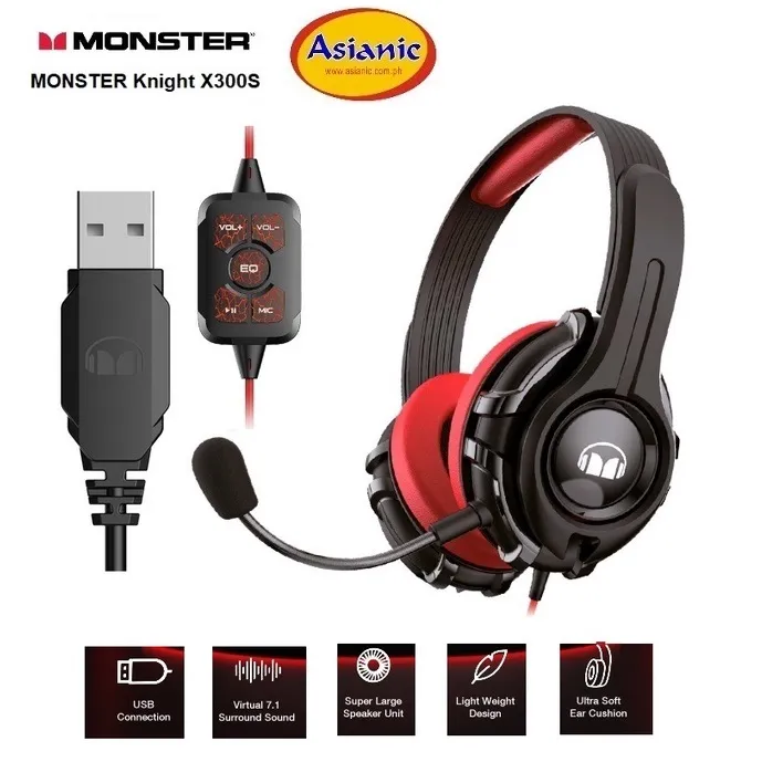 MONSTER Knight X300S with Pure Sound Gaming Headphone | Lazada PH