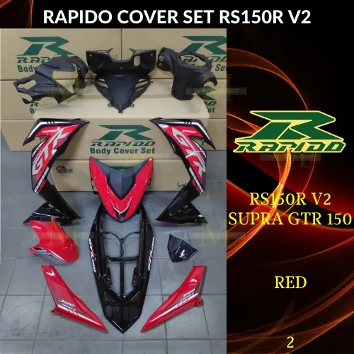 RAPIDO COVER SET RS150R/RS150 V2 V3 SUPRA GTR150 (10) RED (STICKER TANAM/AIRBRUSH) COVERSET | Lazada