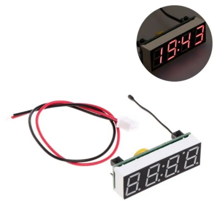 spoter Digital Clock Voltmeter 3 IN 1 LED Display Digital Timer ...