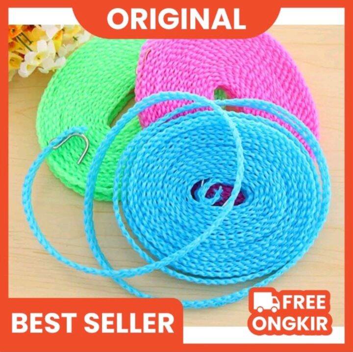 Tali Jemuran Baju Warna Warni Panjang 5 Meter Kuat Menahan Beban Sampai ...