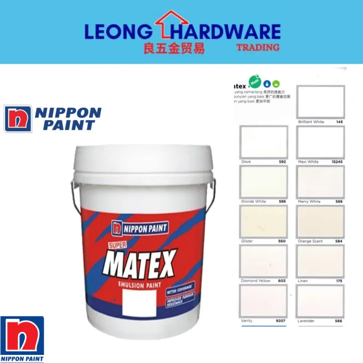 18Litre Nippon Paint Super Matex 9102 White Emulsion 18L (Cat Dinding Nippon Putih) by Leong ...