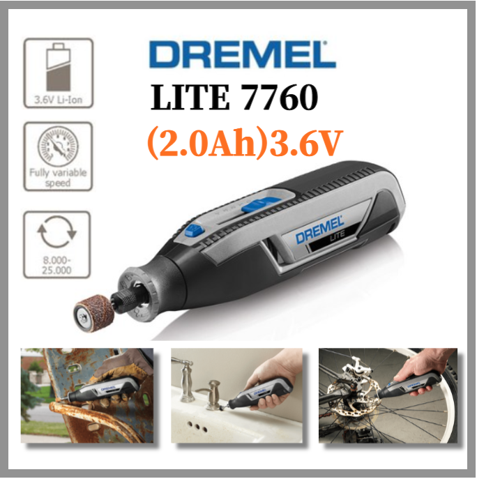 Dremel LITE 7760 (2.0Ah) สว่านไร้สายสว่านกะทัดรัด (3.6V มีลิเธียมไอออน) | Lazada.co.th