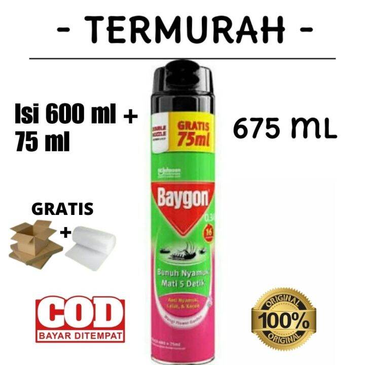 Obat Nyamuk Baygon Semprot Aerosol 600 ml + 75 ml MURAH | Lazada Indonesia