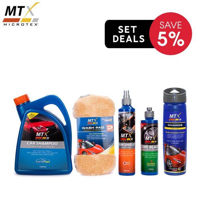 Microtex Car Care Cleaning Package 6 (Car Shampoo 1L , Wash Pad and ...
