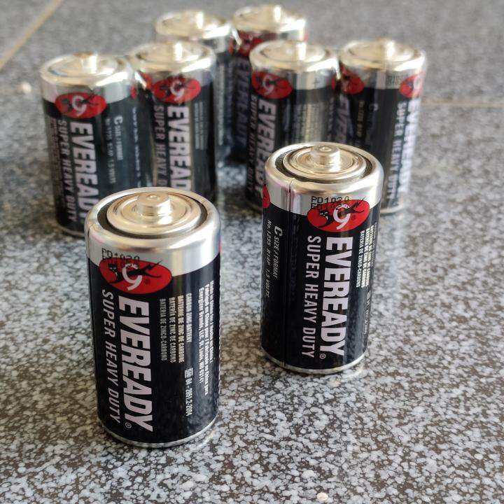 BATERAI EVEREADY SUPER HEAVY DUTY TYPE C UKURAN SEDANG LR14 1.5v ...