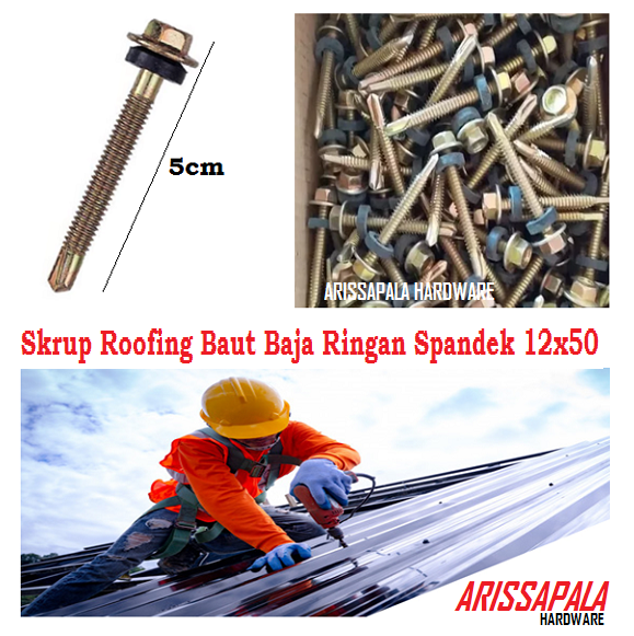 Skrup Roofing Baut Roofing Skrup Ruping Baja Ringan Sekrup Atap Spandek ...