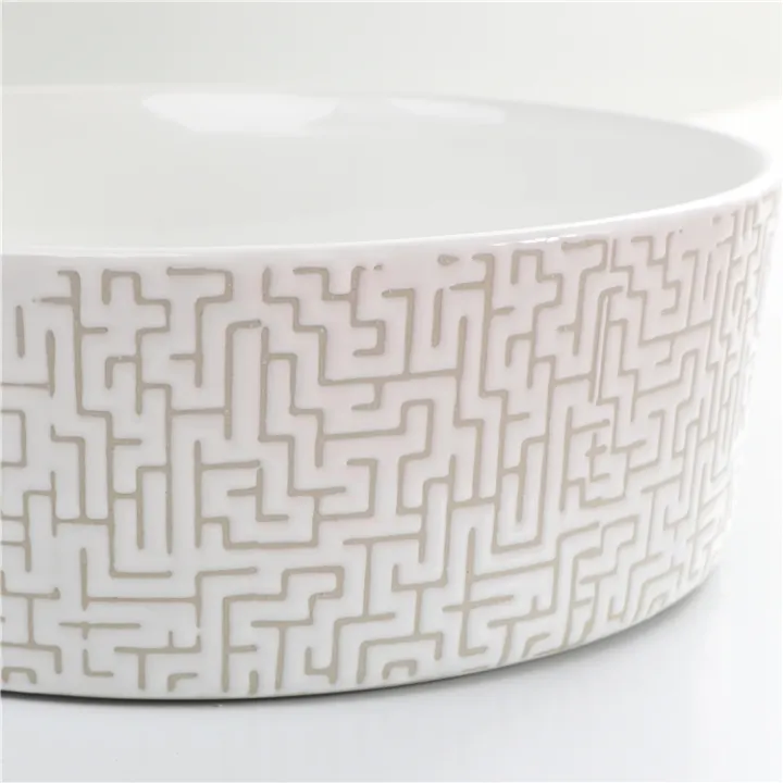 Classica Italiano Wastafel keramik bulat minimalis motif labirin mewah ...