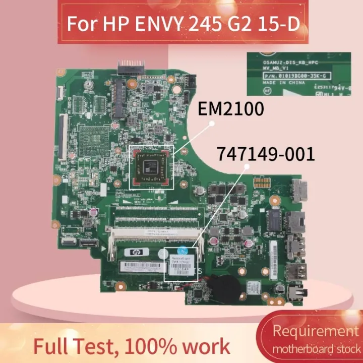 747149 001 747149 501 Laptop motherboard For HP ENVY 255 G2 15 D EM2100 ...