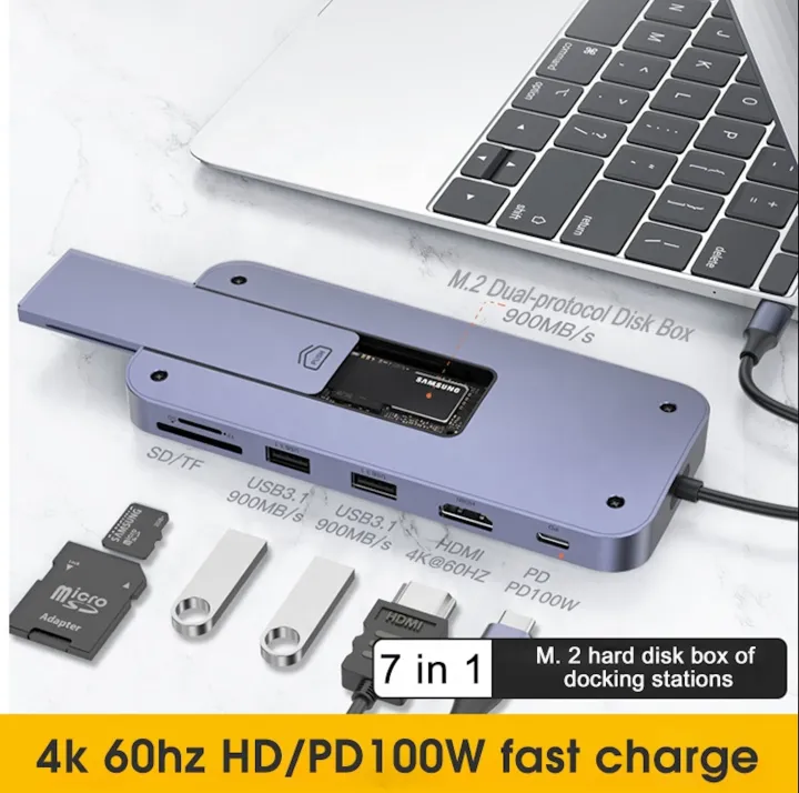 【คลังสินค้าพร้อม】 USB C Dock SSD Enclosure,USB C Docking Station 10 ...