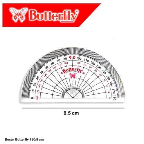 SATUAN Busur BUTTERFLY 180 Derajat Penggaris Ukur Ukuran Alat Tulis ...
