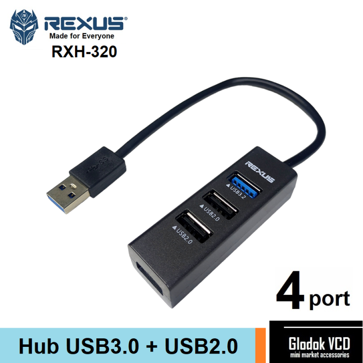 Rexus USB Hub 4 Port RXH-320 USB 3.0 + USB 2.0 | Lazada Indonesia