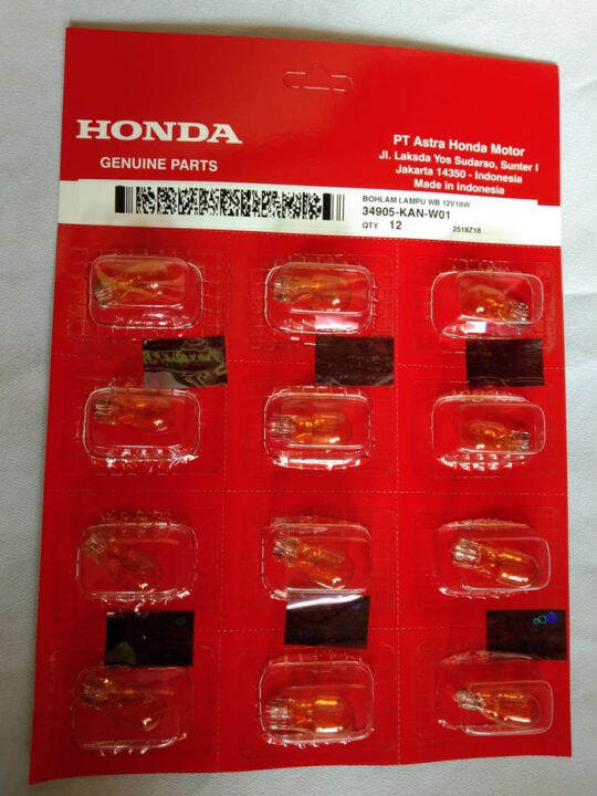 ORIGINAL HONDA REAR AND FRONT SIGNAL LIGHT BULB AMBER STANLEY (12V/10W ...