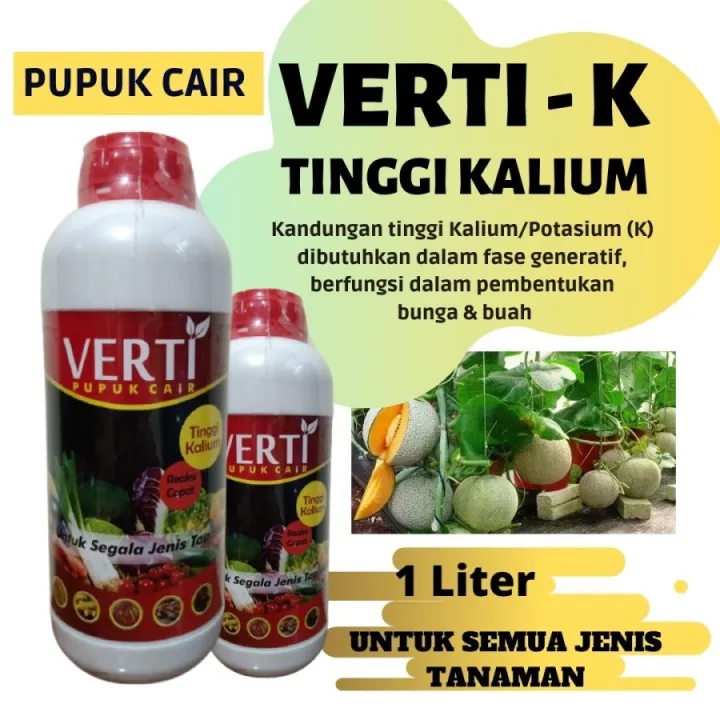 Pupuk NPK Cair VERTI GROW DAN VERTI K 1 Liter Pupuk Cair NPK Plus ZPT Untuk Menyuburkan buah ...
