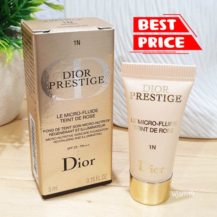 รองพื้นรุ่นท๊อปสุด Dior Prestige Le Micro Fluide Teint de Rose Foundation ขนาดทดลอง 5 ml. ฉลาก ...