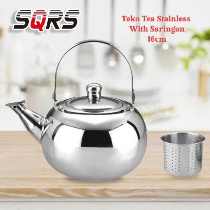 Teko 1 Liter / Teko Saringan Stainless Steel / Teko Stainless + Saringan | Lazada Indonesia